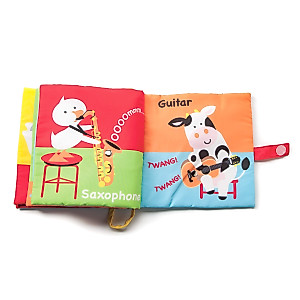 DEMDACO Playing Animal Friends Music Note Primary Hues Children's Musical Soft Book Toy