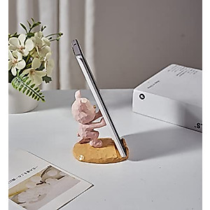 Cute Bear Phone Stand for Desktop Decoration Kawaii Phone Stand Universal Desktop Phone Stand, Best Friends Couple Gifts for All Mobile Smartphone Tablets (Pink, Palm Support)