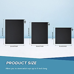 Flutesan 6 Pieces Toy Storage Bag Microfiber Ski Goggle Bag Sunglasses Pouch Case Foldable Adjustable Drawstring Bag (Black, 9 x 11.8 Inch, 7 x 9.8 Inch, 5.9 x 5.9 Inch)