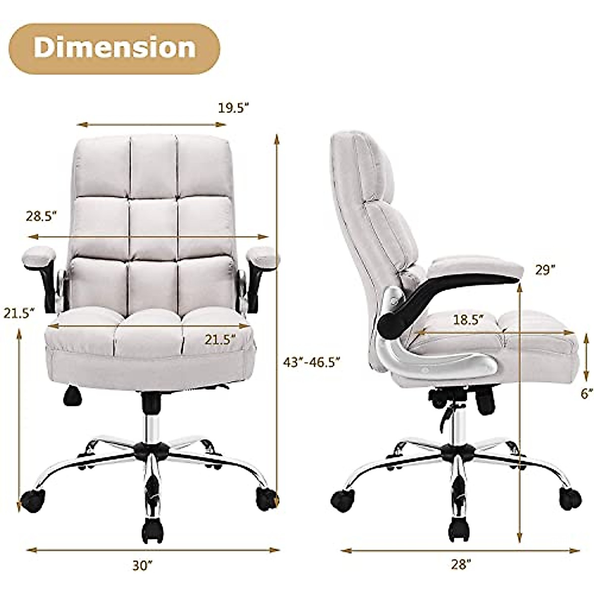 Giantex Home Office Chair, Beige