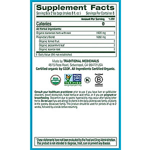 Traditional Medicinals Organic EveryDay Detox Dandelion Herbal Tea, Supports Liver & Kidney Function, (Pack of 4) - 64 Tea Bags Total