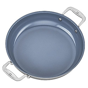 ZWILLING Spirit Ceramic Nonstick Braiser, 4-qt, Stainless Steel/Grey