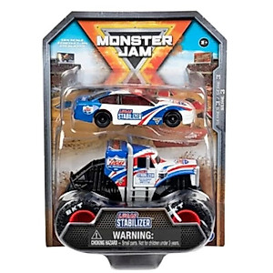 Monster Jam Official 1:64 Scale Diecast 2-Pack Monster Truck and Race Car: Son-uva Digger (Lucas Stabilizer)
