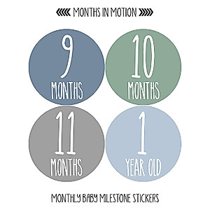 Baby Monthly Stickers | Milestone Stickers | Newborn Month Stickers for Baby Girl or Boy | Gender Neutral Stickers | Birth Announcement (Set of 24)