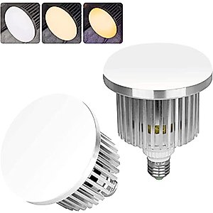Emart Professional Photography Remote Control LED Light Bulb, Adjustable Color Temperature 3000k to 5500k Lighting Photo Studio Lamp with 3 Light Modes and 10 Brightness Levels - 2 pcs