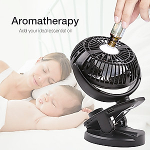 AJOYEUX Battery Operated Clip on Oscillating Fan - Max 40 Hours of Battery Life