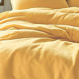 Tache 2 Piece Solid Sunny Golden Yellow Duvet Cover Set, Twin XL