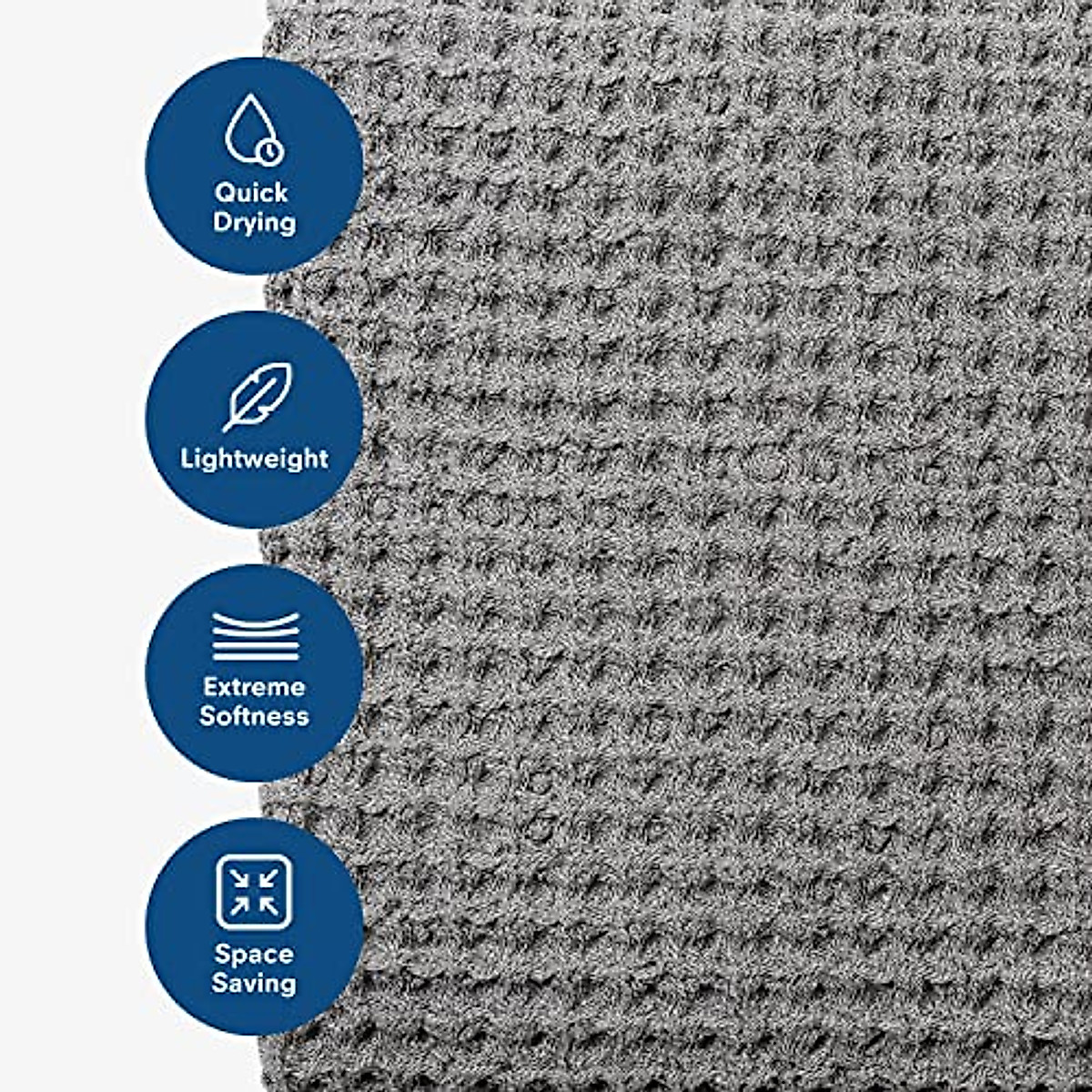 ONSEN Bath Towel Set - Waffle Weave 100% Supima Cotton Towel - Lusciously Soft, Durable, Fast Absorbing Waffle Towel Bath Towel, Oatmeal