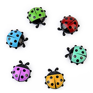 HLLMX 12 PCS Cute Ladybug Refrigerator Magnets Kitchen Magnets Office Magnets for Kitchen School Classroom, Locker Magnets for Kids Boys Girls, Home Decoration Photos