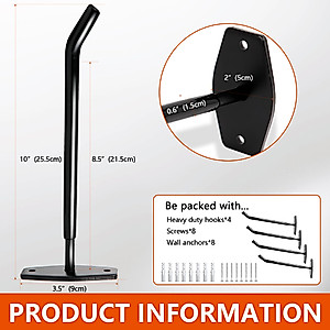 MHHO-WG 4PACK Tire Rack Wall Mount,10 Inch Large Garage Hooks Heavy Duty Storage, Ladder Hooks for Hanging,Tire Rack Wall Mount，Garage Organizer