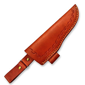 Hercules Knives Custom Leather Sheath Tooled Leather Sheath/Hunting Knife Sheath Universal Leather Knife Sheath Sheath Fit up to 8.0" Blade 100% Real Laether