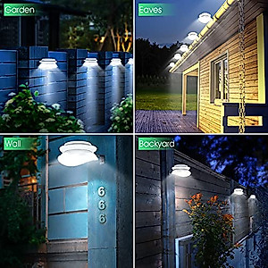DBF Outdoor Solar Gutter Lights【Upgraded Version】 Solar Fence Post Lights Wall Mount Decorative Deck Lighting Auto On/Off Solar Landscape Lights for Eaves Yard Garden Highlight Gate (Pack of 6)