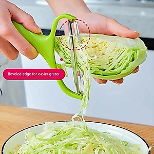Green Cabbage Shredder,Vegetable Cutter Cabbage Slicer,Stainless Steel Fruit Vegetable Potato Peeler Cabbage Graters Kitchen Must Have for Home Restaurants 18 * 12cm