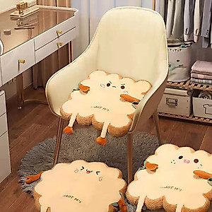 lumogeva Toast Bread Pillow Cushion with Aggrieved Expression, Kawaii Plush Toy Funny Food Plush Cushion for Office Dorm Bedroom Seat,Plush Cushion Gift for Birthday, Valentine, Christmas (Square)