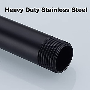 Matte Black Shower Arm Extension 4 Inch Arm Mount Extender for Rainfall Shower Head Combo, High Flow Female to Male 1/2 Inch Shower Pipe