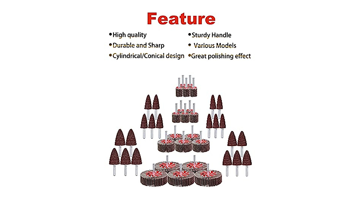 40-Pack Abrasive Flap Wheel Set for Sanding & Grinding | Rocaris
