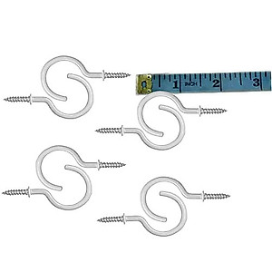 Fjiangyi Pack of 40 Utility 1-1/2 inch Ceiling Hooks Vinyl Coated Screw-in Wall Hooks Plant Hooks Hangers Kitchen Hooks Cup Hooks for Indoor & Outdoor Use