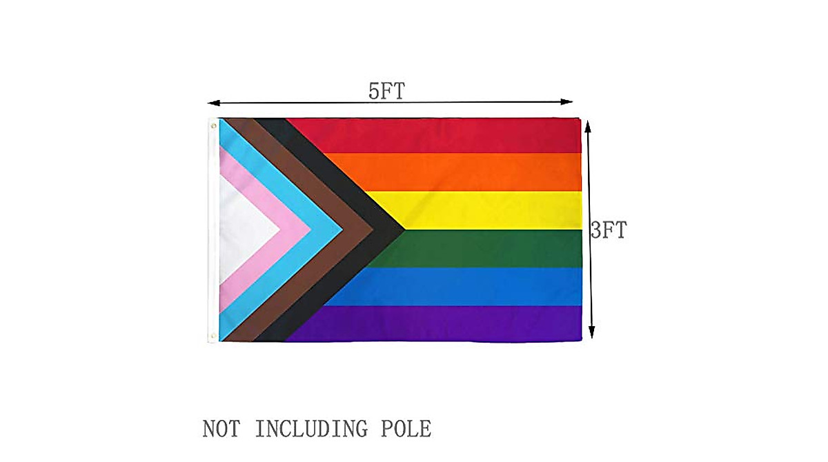 Progress Pride Rainbow Flag 3x5 ft - All Inclusive Design