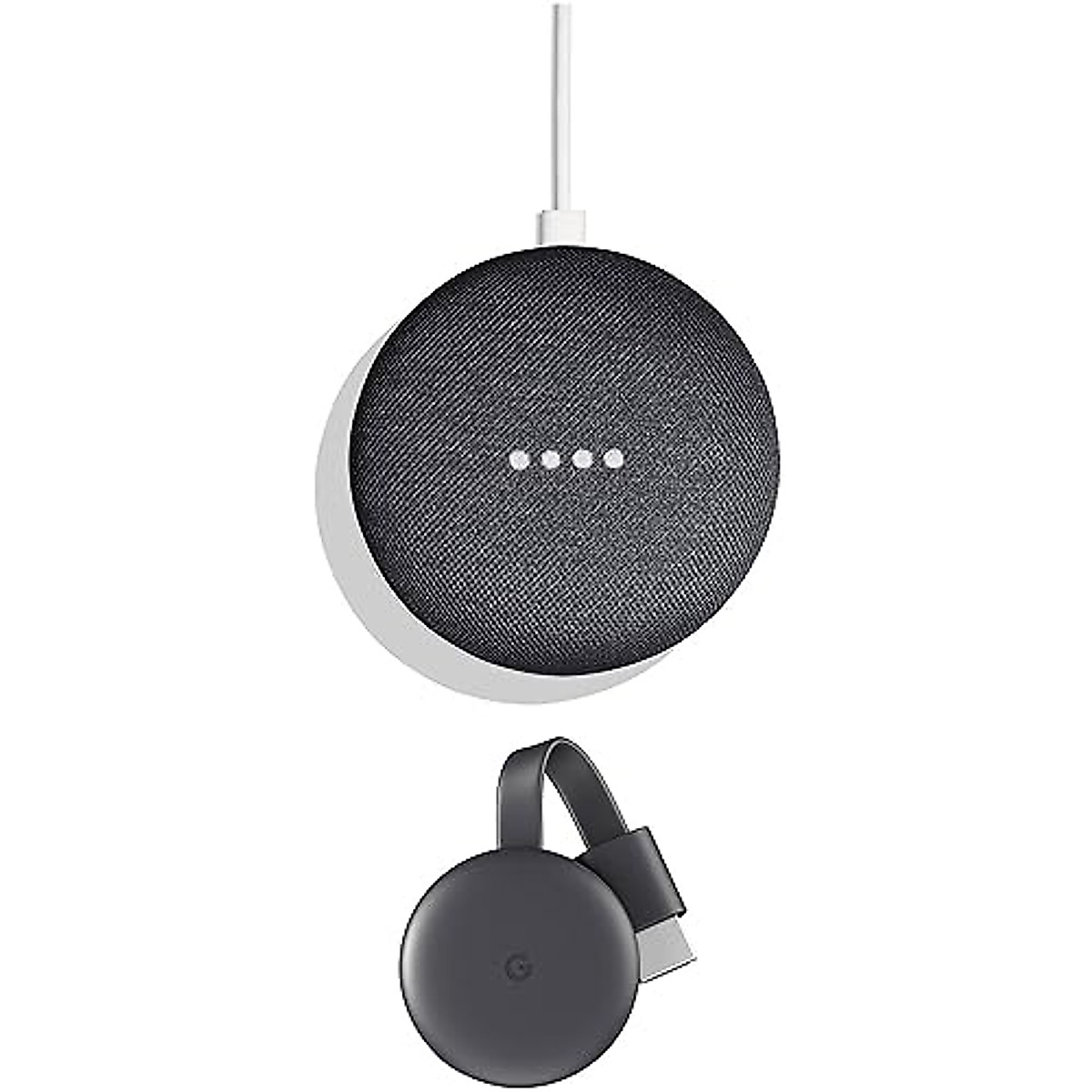 Google Nest Mini 2nd Generation Charcoal (Bluetooth Speaker) Chromecast 3rd Gen - Value Bundle