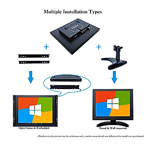 iChawk 9.7" 10'' inch Resistive Touch LCD Screen Display PC Monitor with 1024x768 IPS HDMI-in Built-in Speaker Embedded Open Frame Desktop Support Linux Ubuntu Raspbian Debian OS, K097MT-592RL