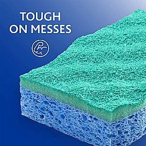 O-Cedar Scrunge Multi-Use (Pack of 6) Non-Scratch, Odor-Resistant All-Purpose Scrubbing Sponge Safely Cleans All Hard Surfaces in Kitchen and Bathroom, 6 Count (Pack of 1), Blue