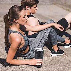 artlion 30 oz Tumbler Insulated Tumbler with Straw Metal Tumblers Cup with Straws and Lid for Cold Hot Drinks (Black leopard)