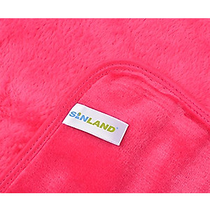 Sinland Microfiber Makeup Remover Cloth Reusable and Washable Makeup Remover Towels Face Cloths Facial Cleaning Towels Fast Drying Washcloth 9.8Inchx9.8Inch 4 Pack Dark Pink