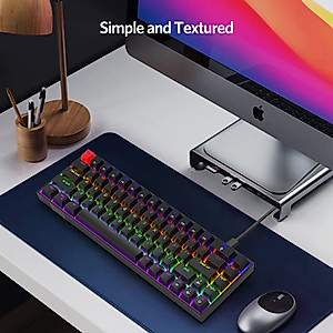 TEWELL 68 Keys Wired Compact Mechanical Gaming Keyboard with Audible Click Sound Blue Switches, Rainbow Backlit Portable Computer Keyboard for Windows Gaming PC