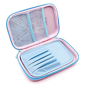 SOOCUTE Crown Unicorn Gifts for Girls - Cute Big Size Hardtop Pencil Case with Compartment - Kids School Supply Organizer Stationery Box Zipper Pouch (Light Pink)