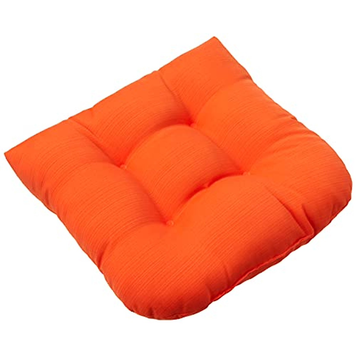 Pillow Perfect Pompeii Solid Indoor/Outdoor Wicker Patio Seat Cushion Reversible, Weather and Fade Resistant, Round Corner - 19" x 19", Orange, 2 Count