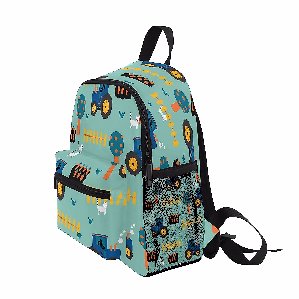 Tractors Seamless Kids Backpack,Truck Toddler Backpack Preschool Bag Kindergarten Schoolbag Nursery Travel Bag for Girl Boy