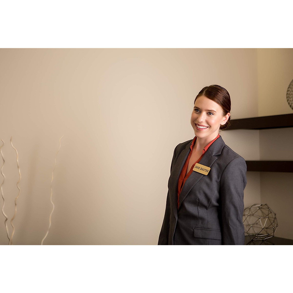 Custom Engraved Name Tag Badges – Personalized Identification with Pin or Magnetic Backing, 1 Inch x 3 Inches, European Gold/Black