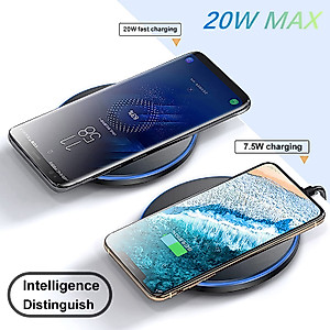 20W Fast Wireless Charger Pad,Wireless Phone Charging Station Compatible with iPhone 14/15/13/12/11/SE/X/AirPods,Fast Charge for Samsung Galaxy S23/S22/S21/S20/Note 20/Buds/Buds +,Pixel,LG G8/7