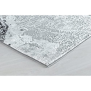 GLORY RUGS Modern Abstract Area Rug 8x10 Grey Black Large Rugs for Home Office Bedroom and Living Room