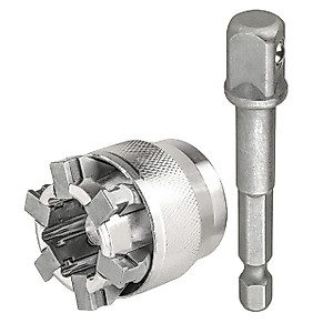 YAKAMOZ Adjustable Universal Socket Wrench Grip Adapter 10-19mm Hex Head Nuts and Bolts Driver Tool for 3/8" Drive Ratchet Torque Wrench and Power Drill