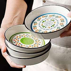 WAOCEO Appetizer Bowls Set of 4 Ceramic Sauce Dish Soy Sauce Dipping Plates Snack Sushi Fruit Appetizer Plates Side Dishes 4.33inches Salad Bowls (Color : Blue3)
