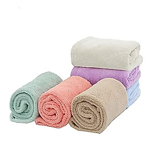 Afahok Microfiber Hair Towel Wrap for Women 10 Inch X 26 Inch Super Absorbent Quick Dry Hair Turban for Drying Hair Wrap Towels for Curly Hair Women Anti Frizz(Purple)