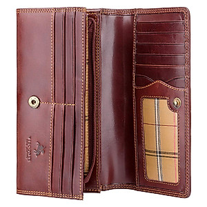 Visconti Monza 10 Ladies Large Soft Leather Checkbook Wallet (Brown)