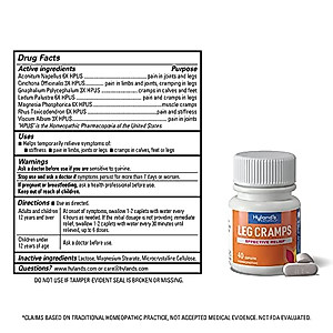 Hyland's Naturals Leg Cramps Caplets, Natural Relief of Calf, Leg and Foot Cramp, 40 Count Caplet