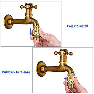 4 Sets Garden Hose Quick Connect 3/4 Inch GHT Solid Brass Male and Female Garden Hose Fittings