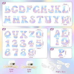 AwserTantue DIY Birthday Holographic Banner - 112Pcs DIY Holographic Banner, Make Your Own Banner Kit Customize Letters & Lights Birthday Baby Shower Christmas Winter Xmas New Year Party Decoration