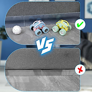 12 Pack Under Couch Blocker for Toys,Under Couch Bed Furniture Blocker Barrier Stopper for Pets Cats Dogs 16" L X 3.2" H Clear PVC Couch Guards with Strong Adhesive