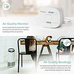 TruSens Air Purifier with UV-C Light + HEPA Filtration | Medium | SensorPod™ Air Quality Monitor | Auto, Sleep, & Turbo Mode | Touch Control | Portable Handle