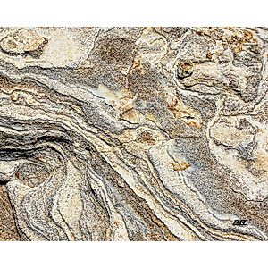 Rogue River Tactical Light Granite Stone Marble Gray Brown White Pattern Textured Marble Art Kitchen Glass Cutting Board Modern Decorative Gift Abstract Wavy Contrast Design