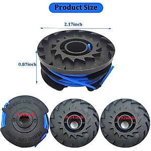 QUASION KST-120X Weed Eater String Trimmer Line 0.065" 20Ft 6-Pack,Compatible with Kobalt KST 120X-06 Electric Weed Wacker String Trimmer Spool,Pre-Wound Dual Line
