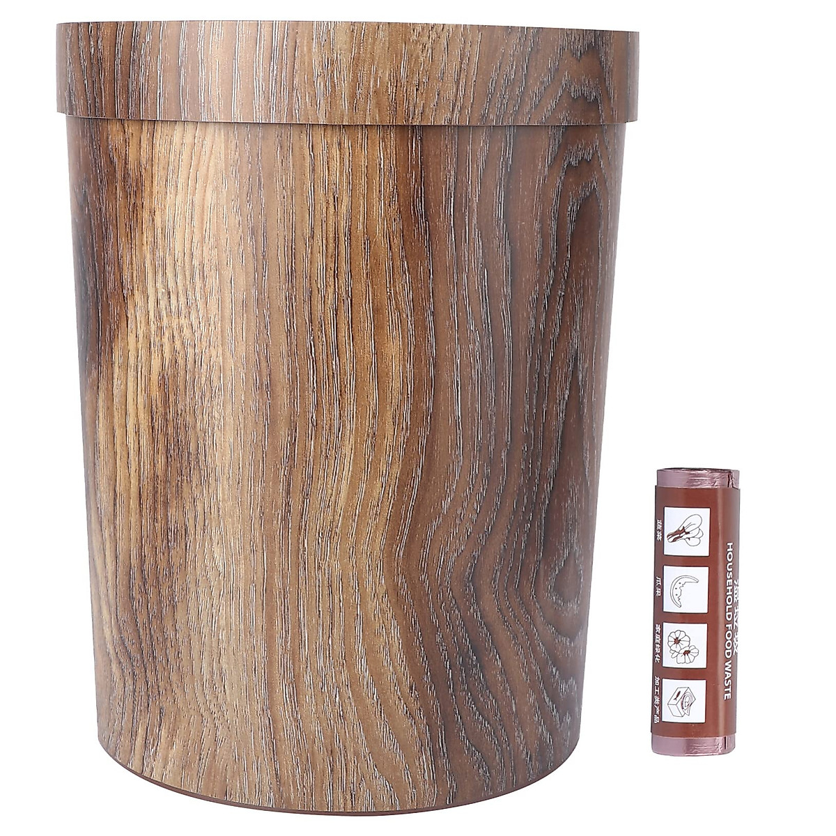 LIFKOME Retro Trash Can Farmhouse Trash Can 13 Gallon Trash Can Rubbish Bin Decorative Storage Baskets Wicker Trash Basket Metal Storage Baskets Trash Can Garbage Bin Trash Can Container