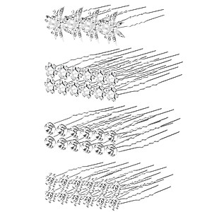 Unittype 40 Pack Bridal Wedding Hair Pins Rhinestone Hair Clips Accessories for Women and Girls