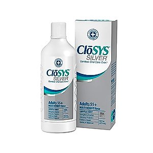 CloSYS Silver Fluoride Mouthwash, 16 Ounce (Pack of 2), Gentle Mint, for Adults 55+, Alcohol Free, Dye Free, pH Balanced, Fights Cavities and Strengthens Tooth Enamel