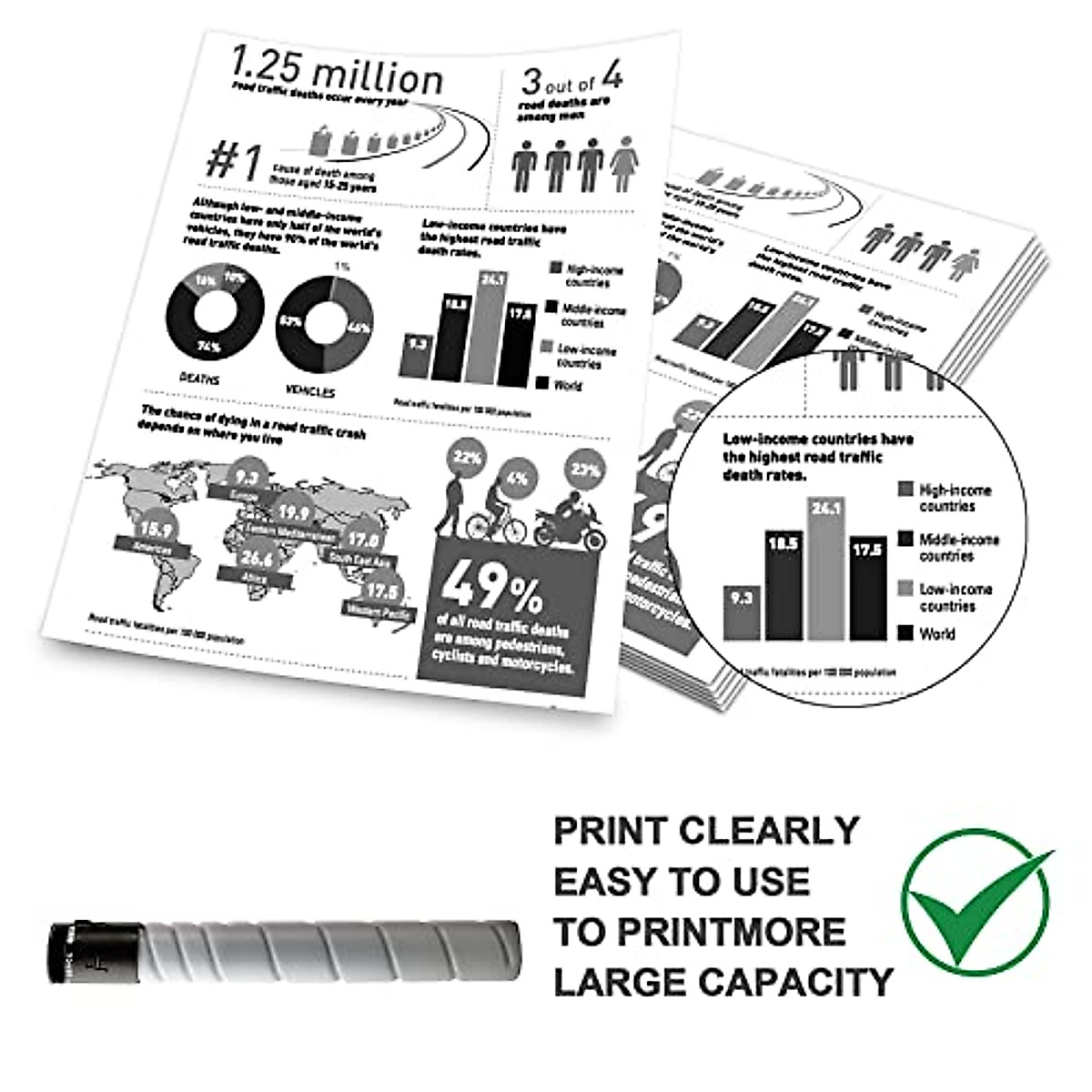 2PK Black Compatible TN324K | A8DA130 Toner Cartridge Replacement for Konica Minolta Bizhub C258 C308 C368 Printer-by MIGUICOLOR