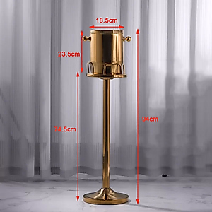 MOOWI Ice Bucket Ice Bucket with Stand and Handles, Double Wall Stainless Steel Ice Cooler Bucket for Beer, Wine Chiller, Outdoor or Indoor Use（Gold） Keeps Ice Cold & Dry